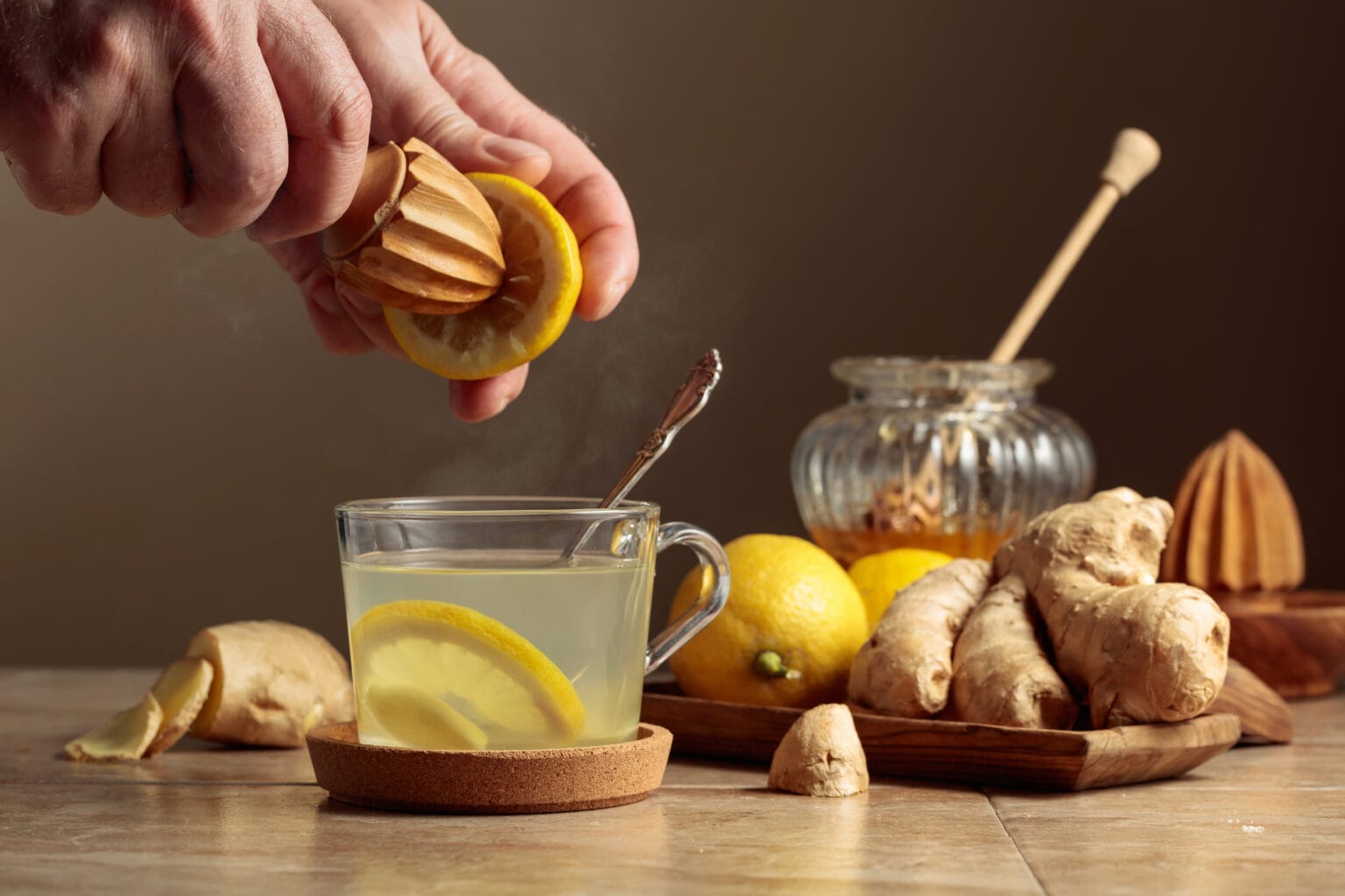 Homemade Ginger Lemon and Honey Tea - Wanderers Compass